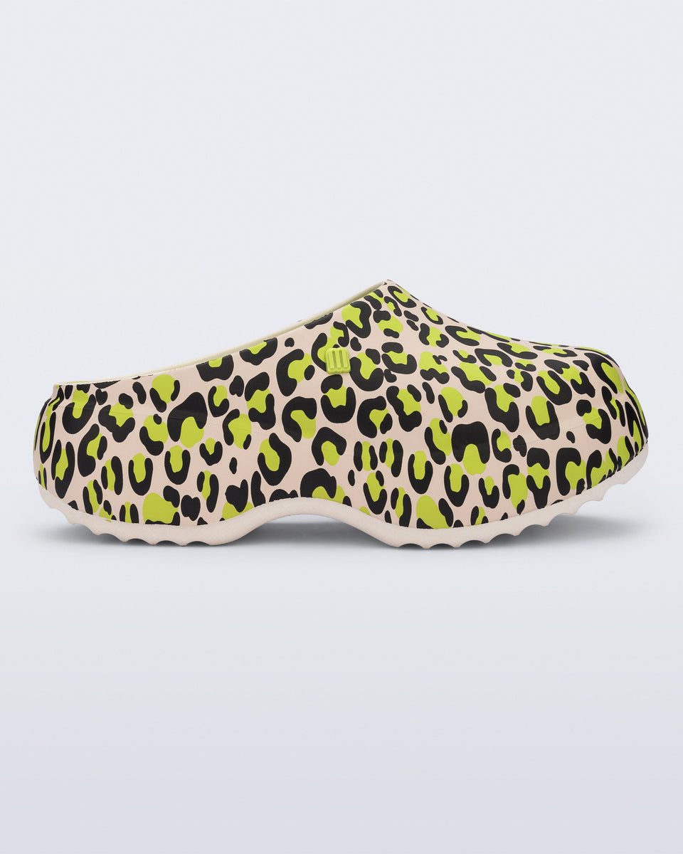 Free Clog Print Platform Mule in Beige/Green & Melissa Shoes IT